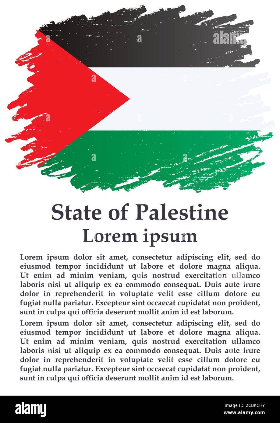 Flag of Palestine, State of Palestine. Bright, colorful vector ...