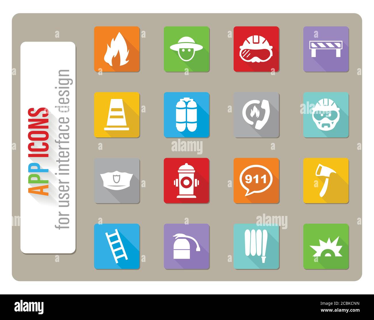 fire brigade icon set Stock Vector Image & Art - Alamy