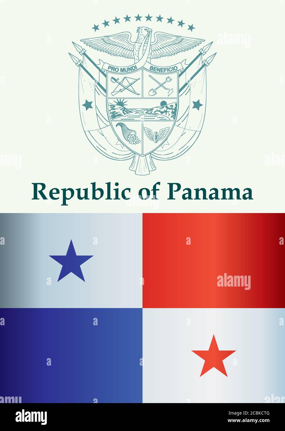 Flag of Panama, Republic of Panama. Bright, colorful vector ...