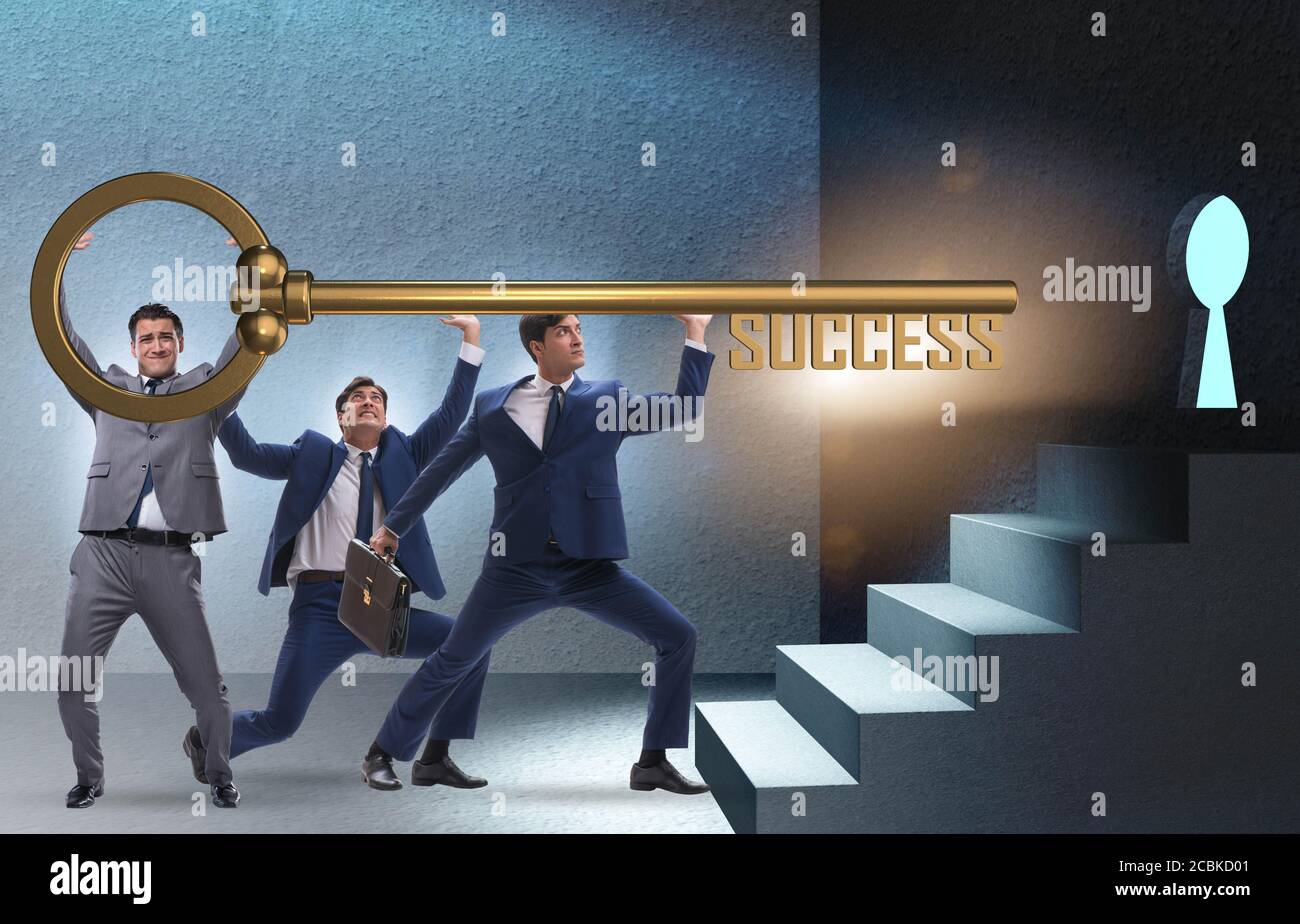 The businessmen in business success concept with key Stock Photo - Alamy