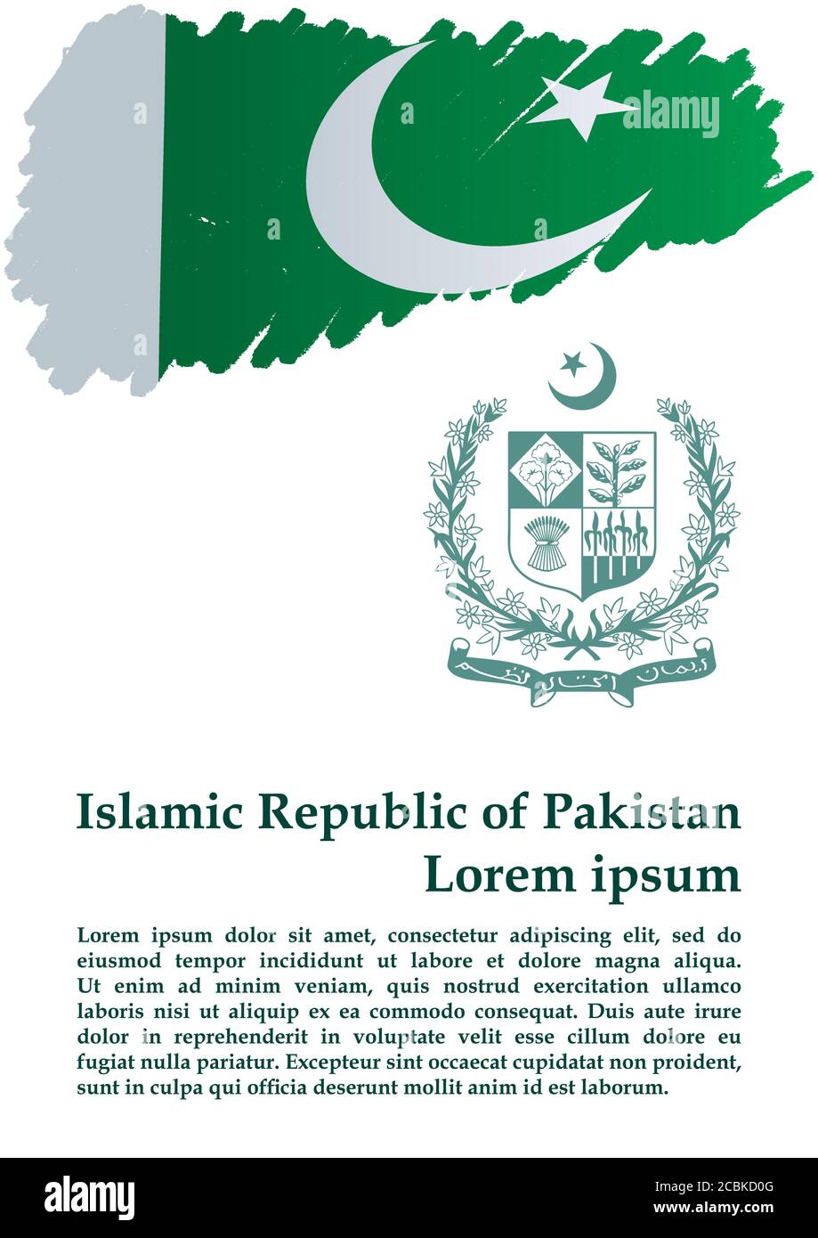 Flag of Pakistan, Islamic Republic of Pakistan. Template for award ...