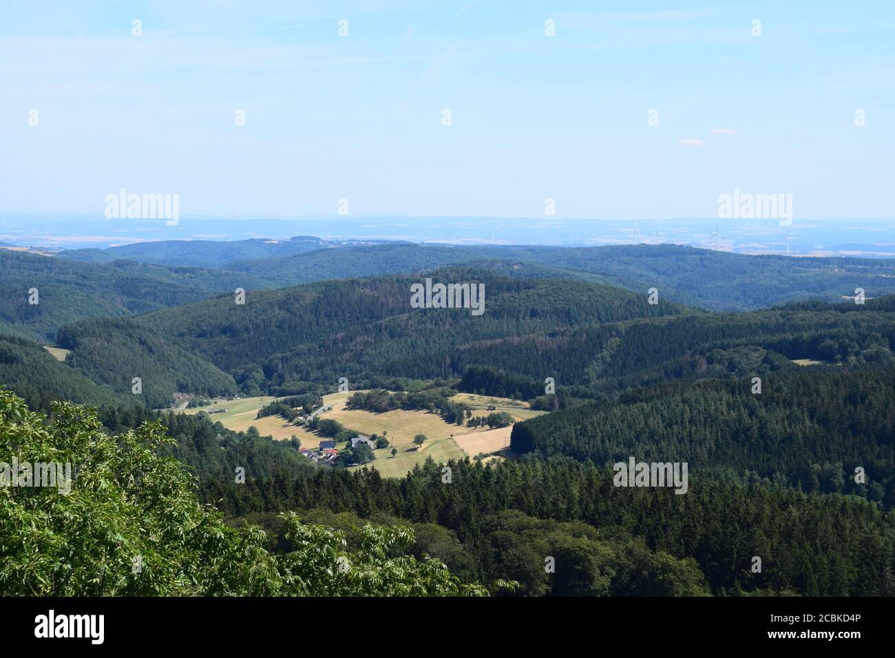 viewing from the Kaiser-Wilhelm-Turm on the Hohe Acht across the Eifel ...