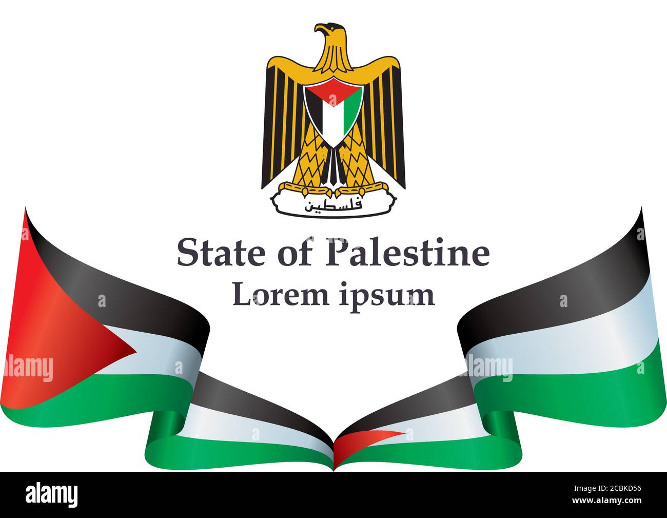 Flag of Palestine, State of Palestine. Bright, colorful vector ...