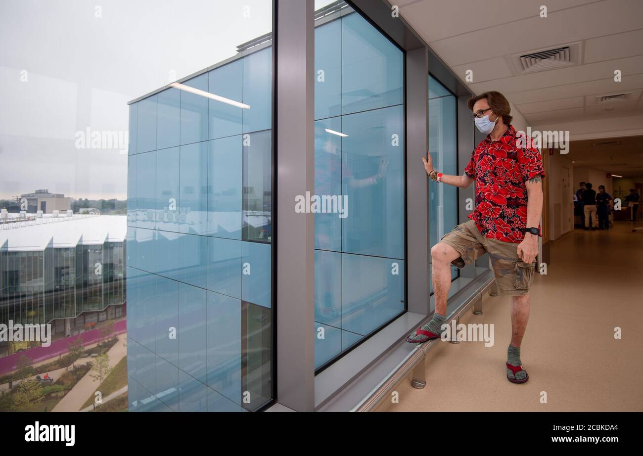 Heart transplant patient Richard Priest looks out from the ward before ...