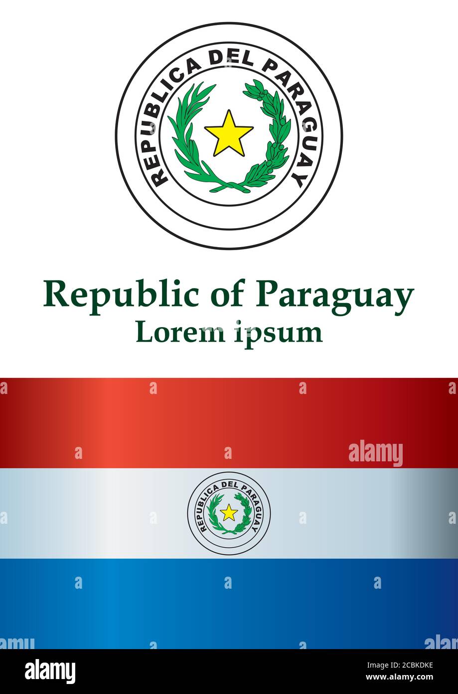 Flag of Paraguay, Republic of Paraguay. Template for award design an ...