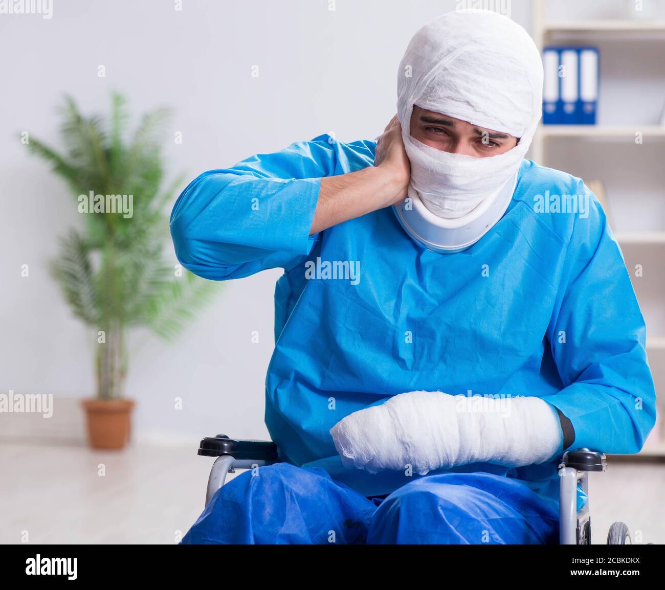The man suffering from multiple broken bones and fractures Stock Photo ...