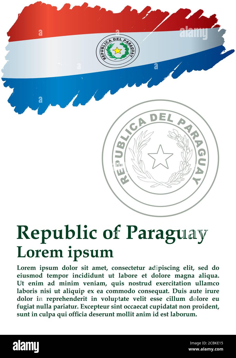 Flag of Paraguay, Republic of Paraguay. Template for award design an ...