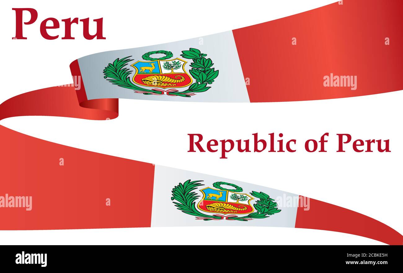 Flag of Peru, Republic of Peru. Template for award design, an official ...