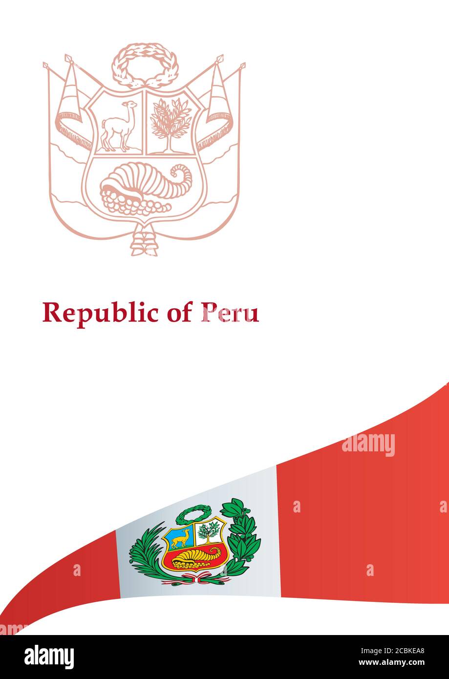 Flag of Peru, Republic of Peru. Template for award design, an official ...