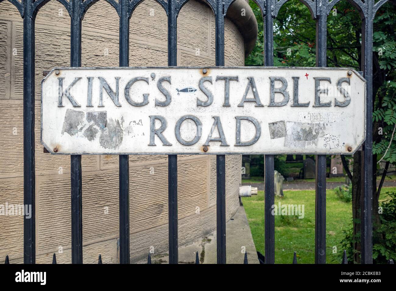 Kings Stables Road street sign, Edinburgh, Scotland, UK Stock Photo - Alamy