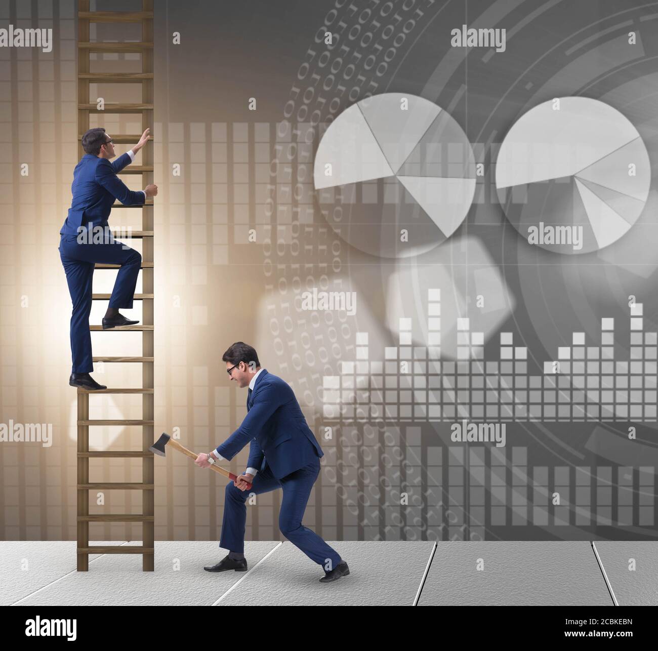 The business unethical competition concept with businessmen Stock Photo ...