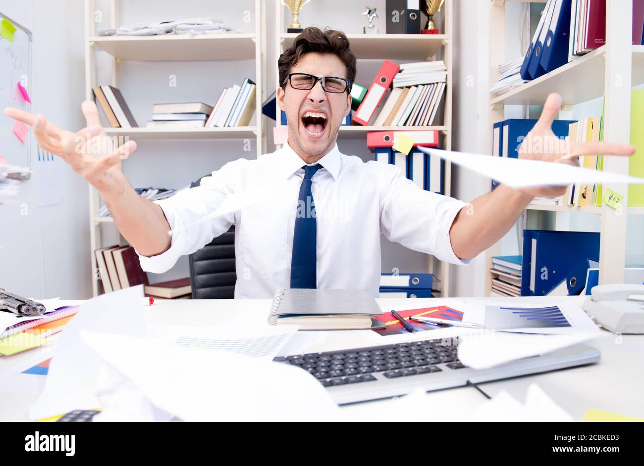 The angry and scary businessman in the office Stock Photo - Alamy