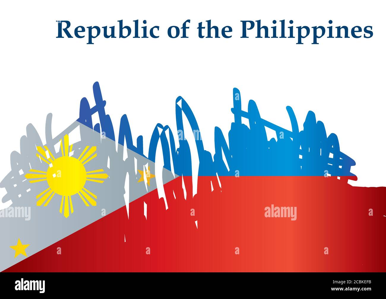 Flag of the Philippines, Republic of the Philippines. Template for ...