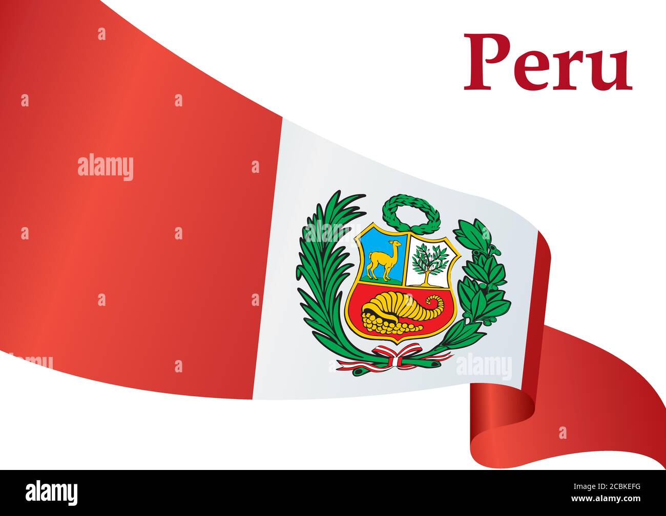 Flag of Peru, Republic of Peru. Template for award design, an official ...