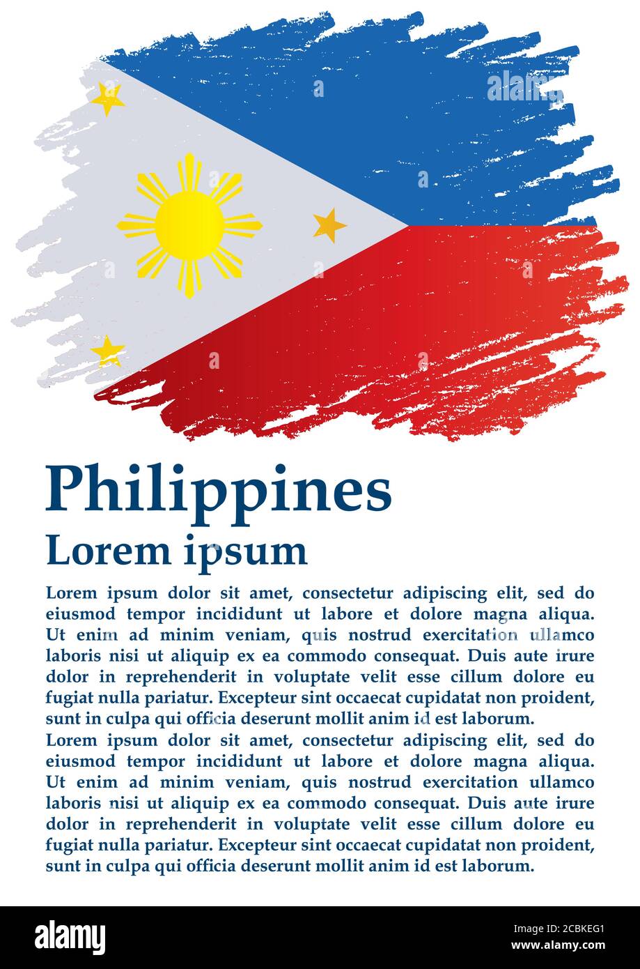 Flag of the Philippines, Republic of the Philippines. Template for ...