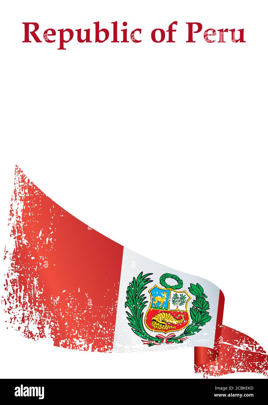 Flag of Peru, Republic of Peru. Template for award design, an official ...