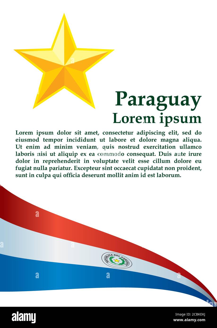 Flag of Paraguay, Republic of Paraguay. Template for award design an ...