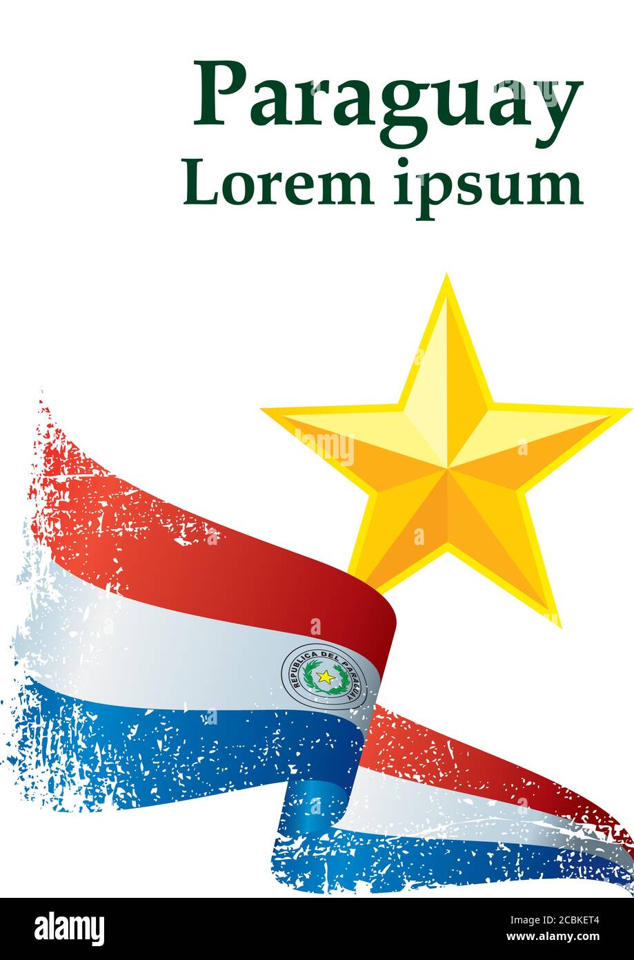 Flag of Paraguay, Republic of Paraguay. Template for award design an ...