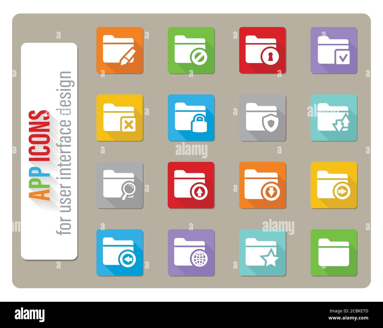 folder icon set Stock Vector Image & Art - Alamy