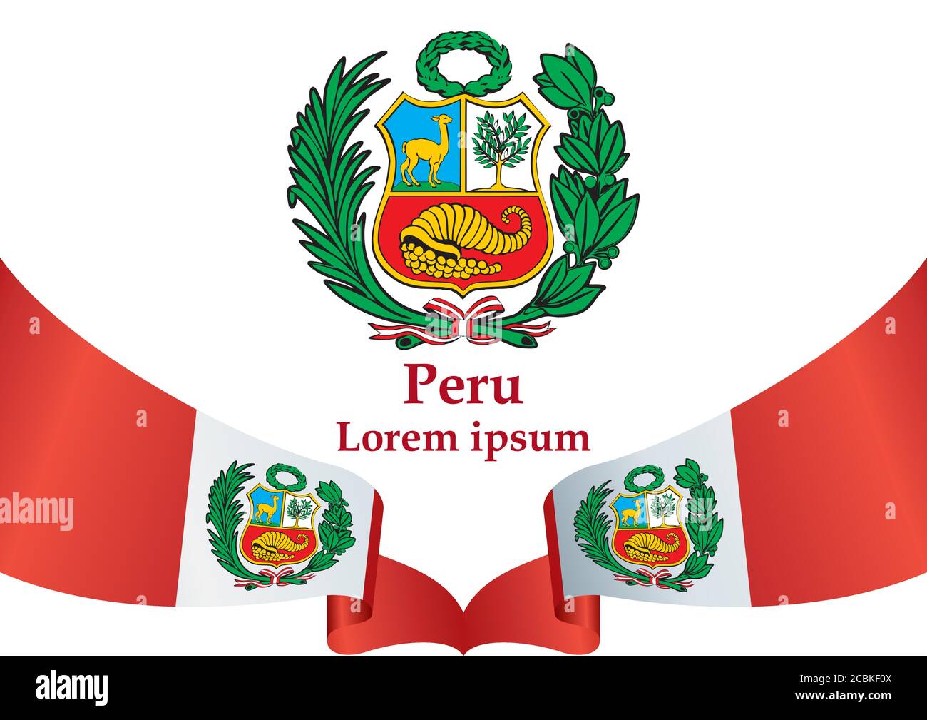 Flag of Peru, Republic of Peru. Template for award design, an official ...