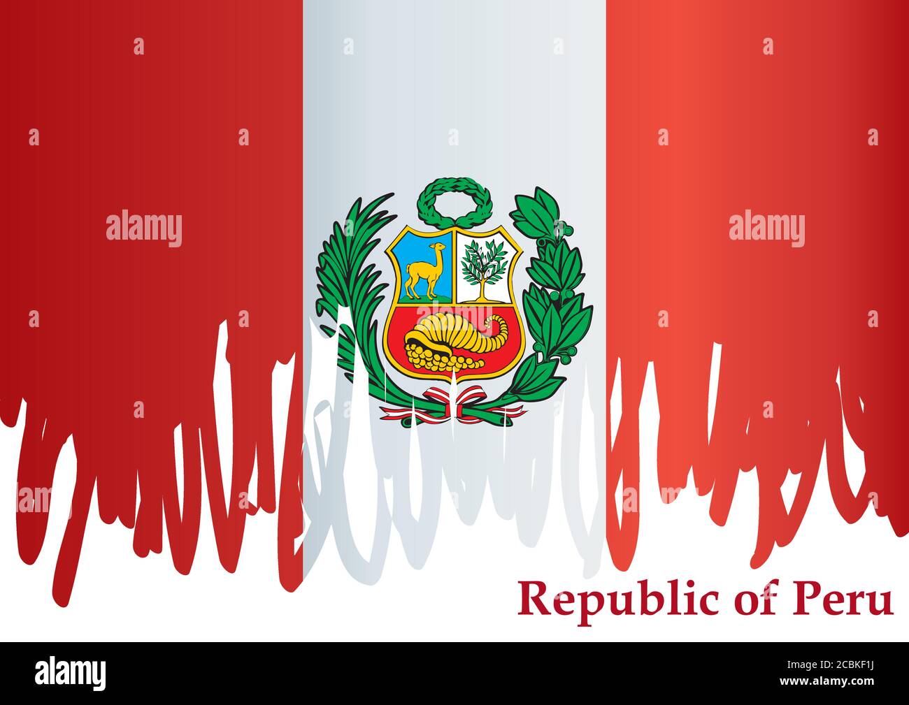 Flag of Peru, Republic of Peru. Template for award design, an official ...
