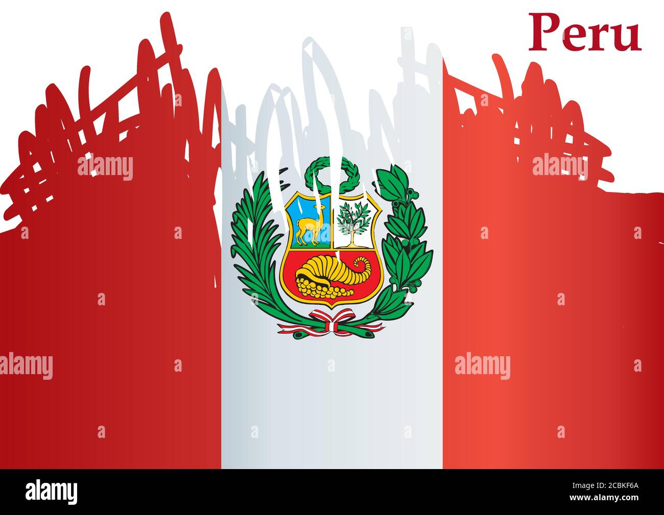 Flag of Peru, Republic of Peru. Template for award design, an official ...