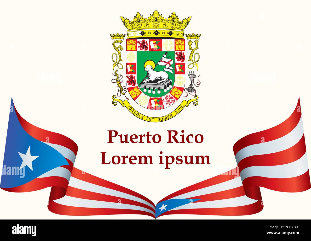 Flag of Puerto Rico, Commonwealth of Puerto Rico. Template for award ...