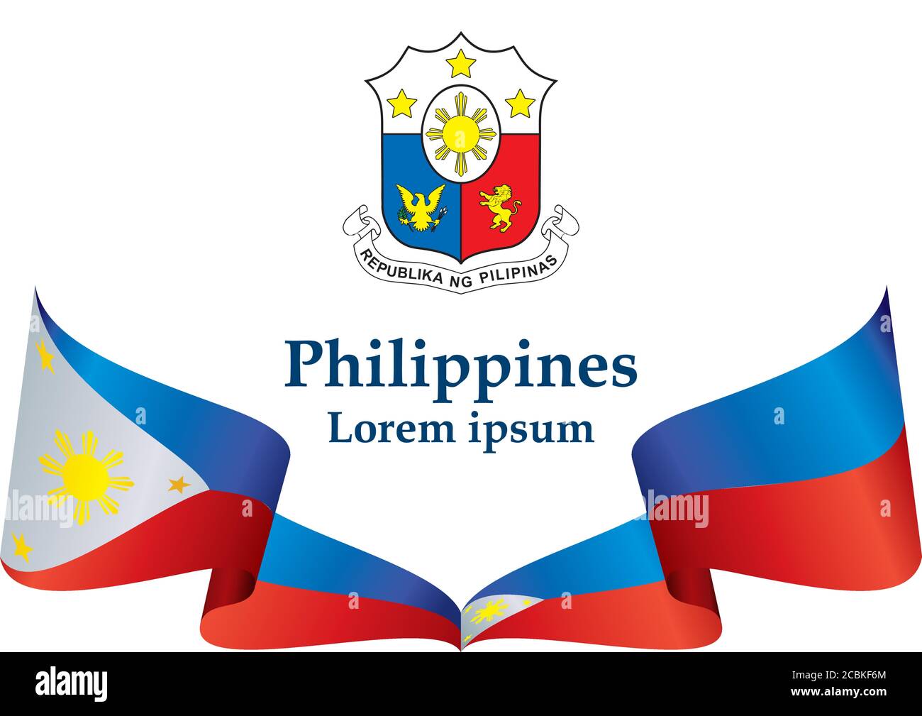 Flag of the Philippines, Republic of the Philippines. Template for ...