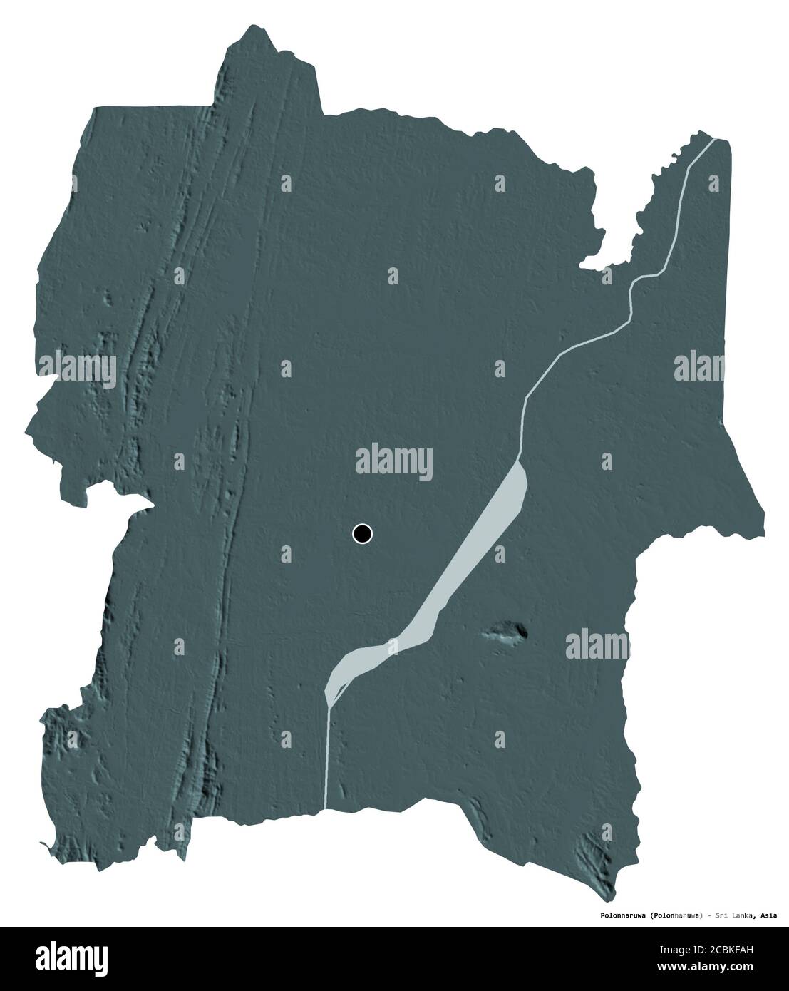 Shape of Polonnaruwa, district of Sri Lanka, with its capital isolated ...