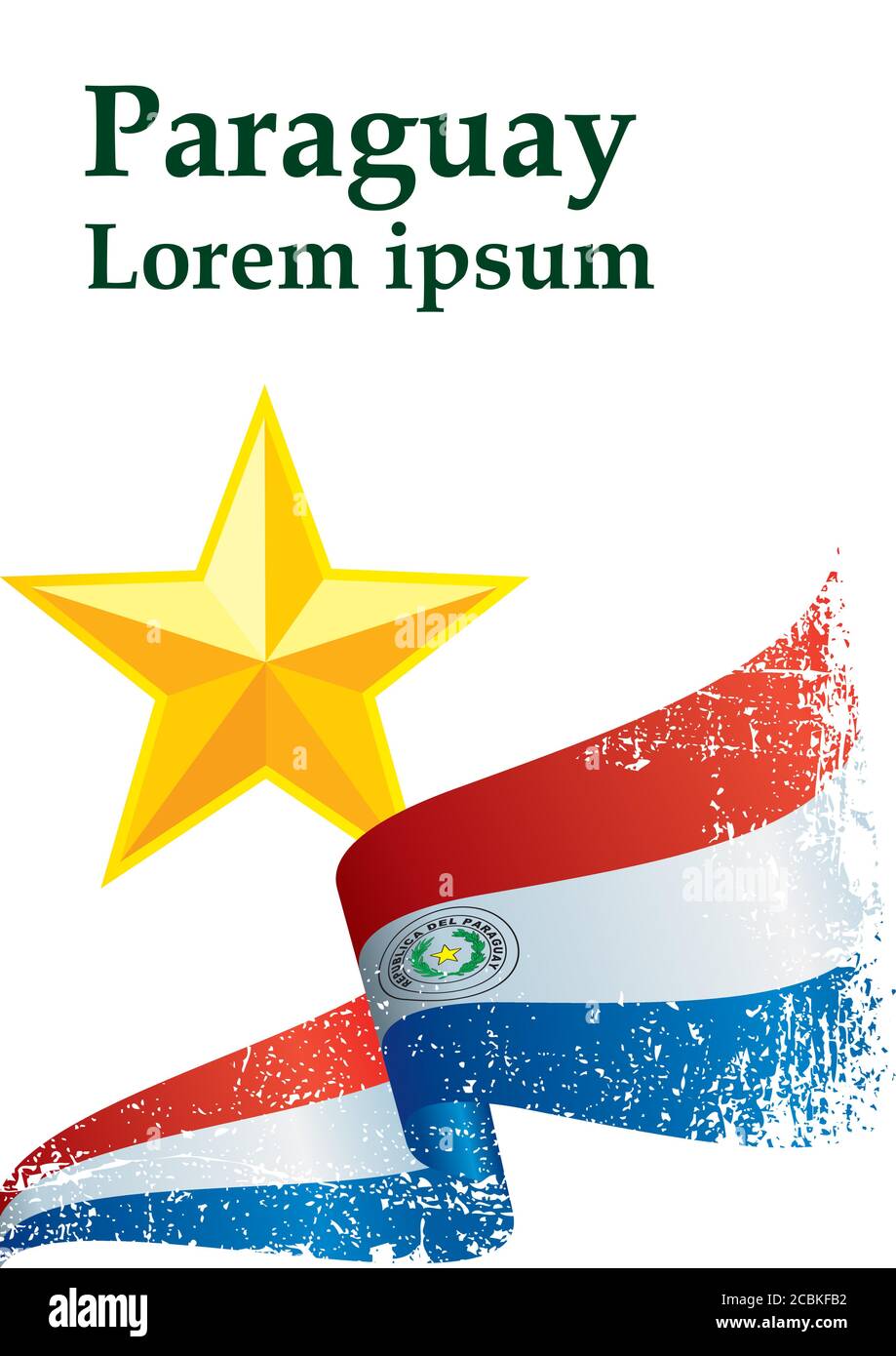 Flag of Paraguay, Republic of Paraguay. Template for award design an ...