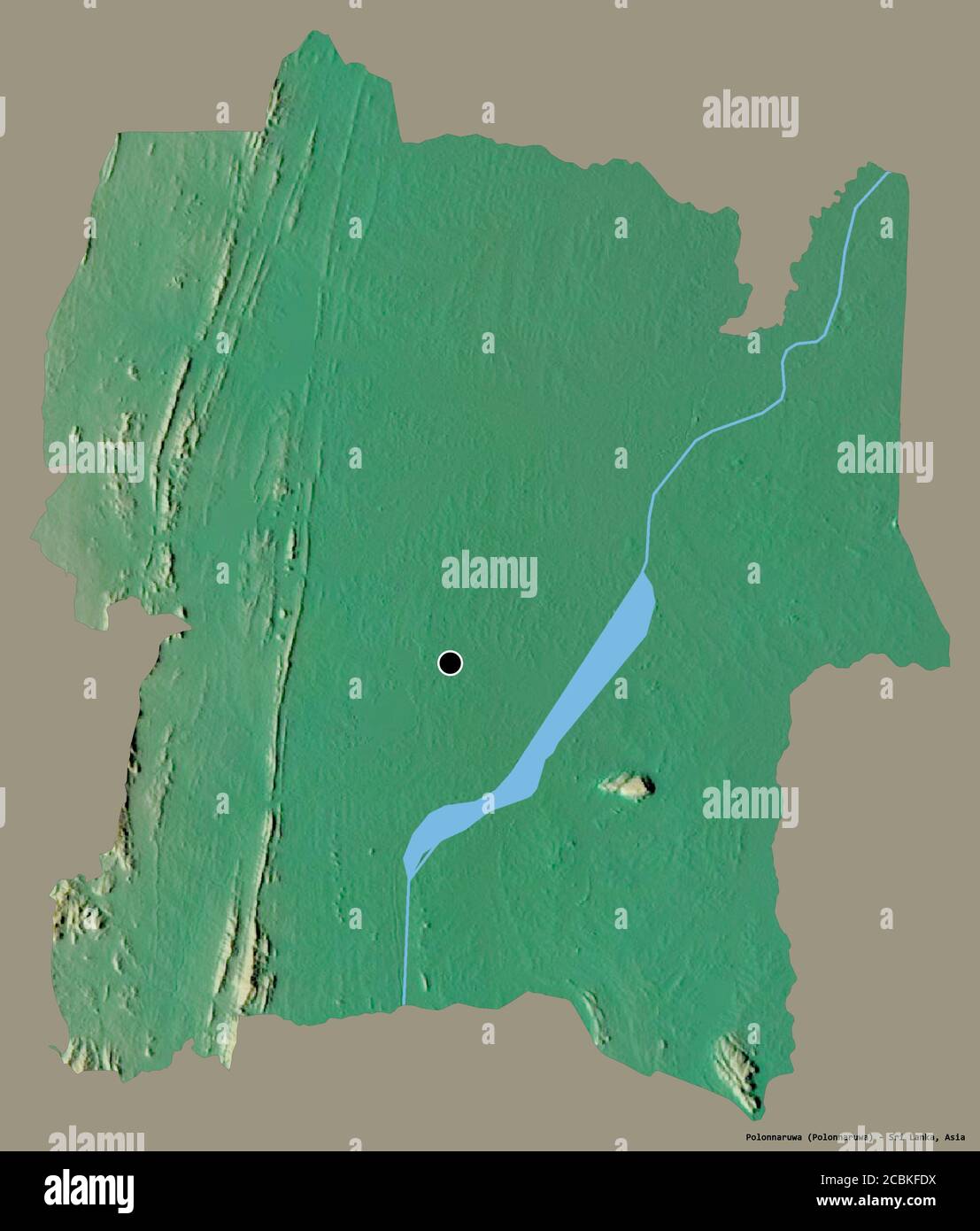 Shape of Polonnaruwa, district of Sri Lanka, with its capital isolated ...