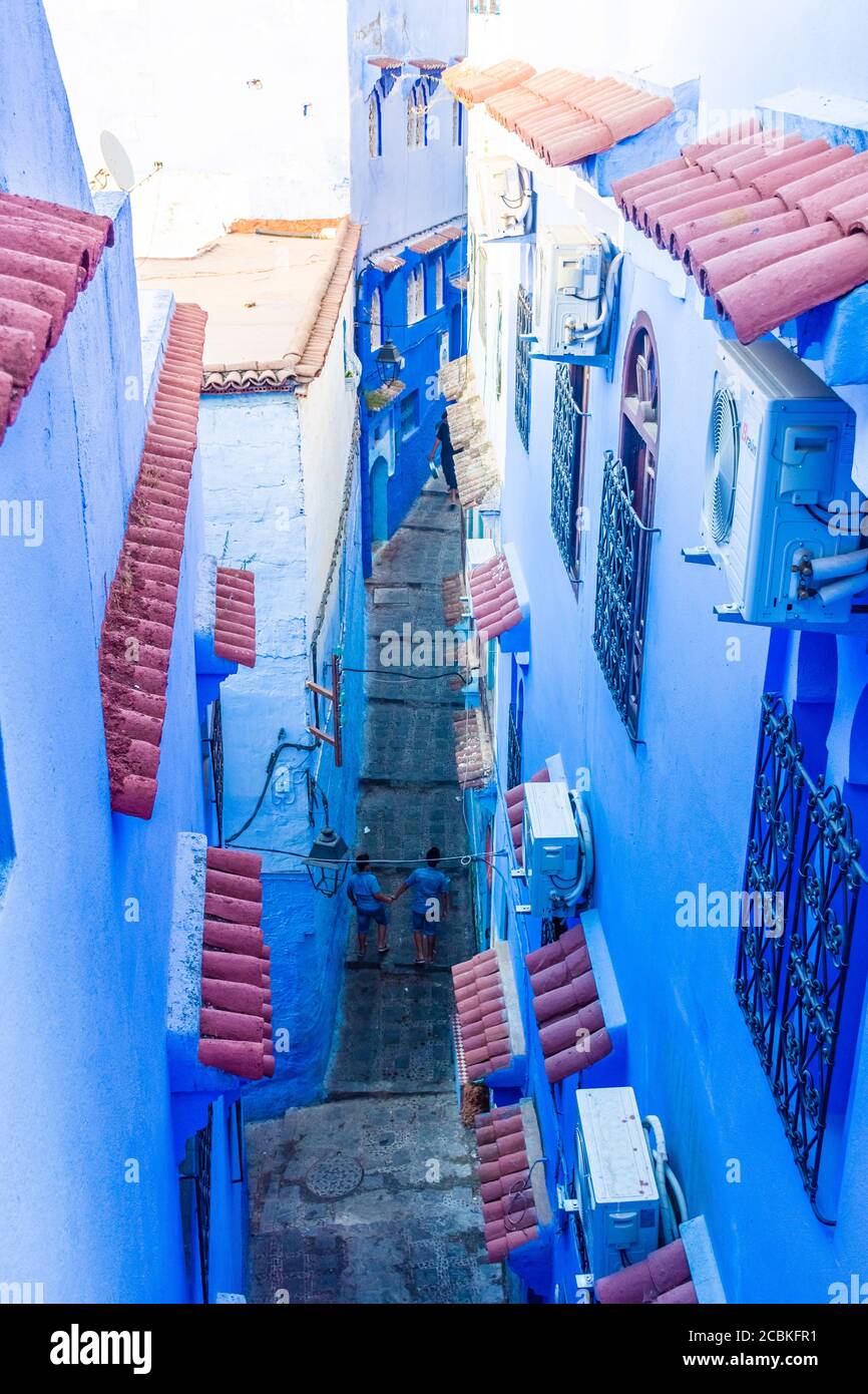 Street of Chefchaouen from above, Morocco Stock Photo - Alamy