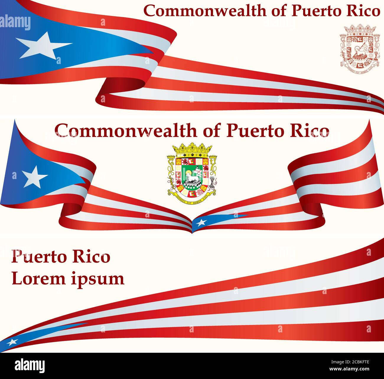Flag of Puerto Rico, Commonwealth of Puerto Rico. Template for award ...