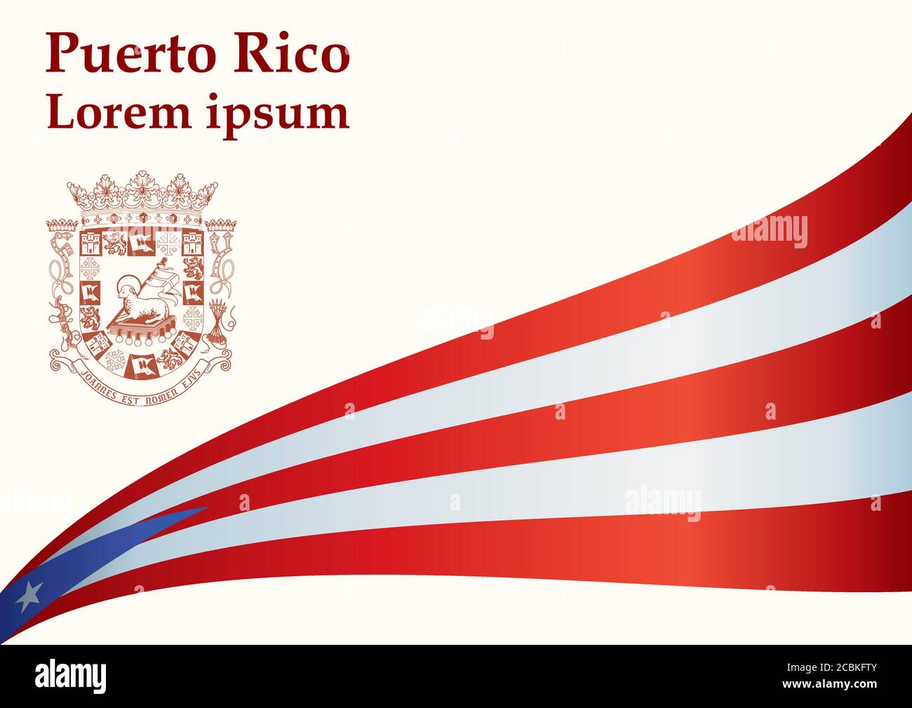 Flag of Puerto Rico, Commonwealth of Puerto Rico. Template for award ...