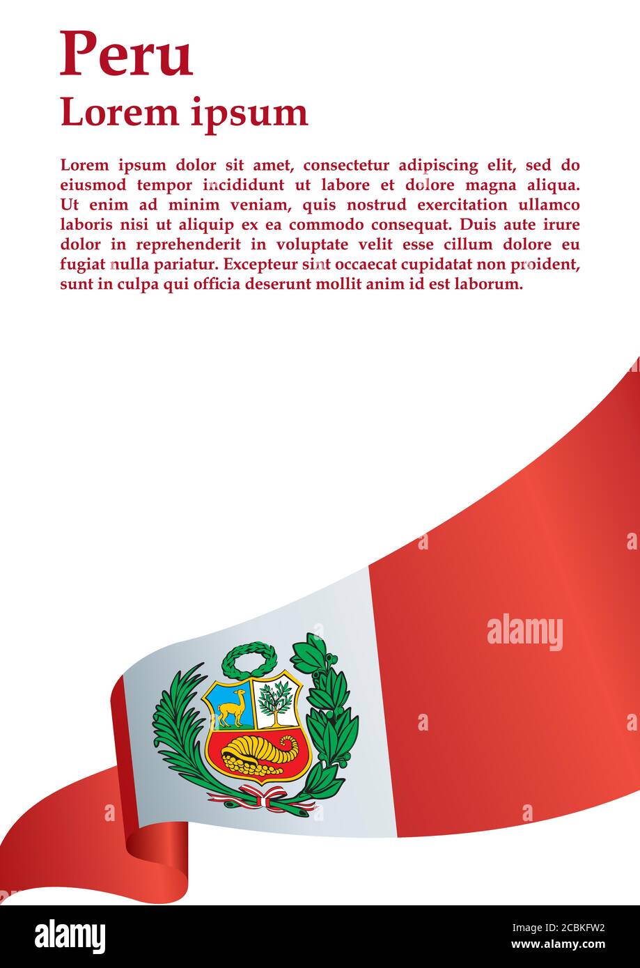 Flag of Peru, Republic of Peru. Template for award design, an official ...