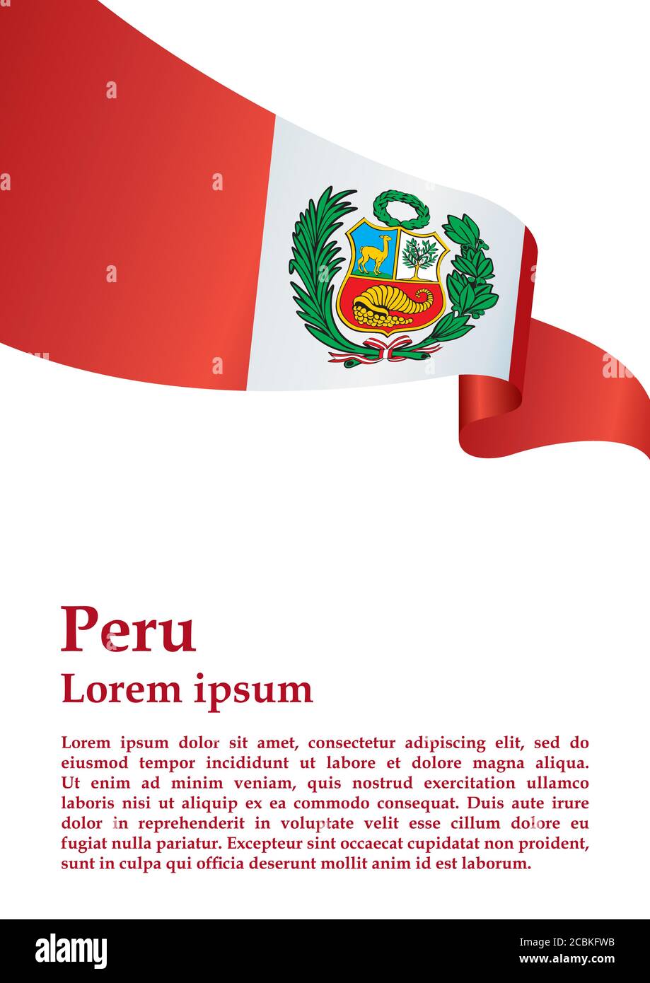 Flag of Peru, Republic of Peru. Template for award design, an official ...