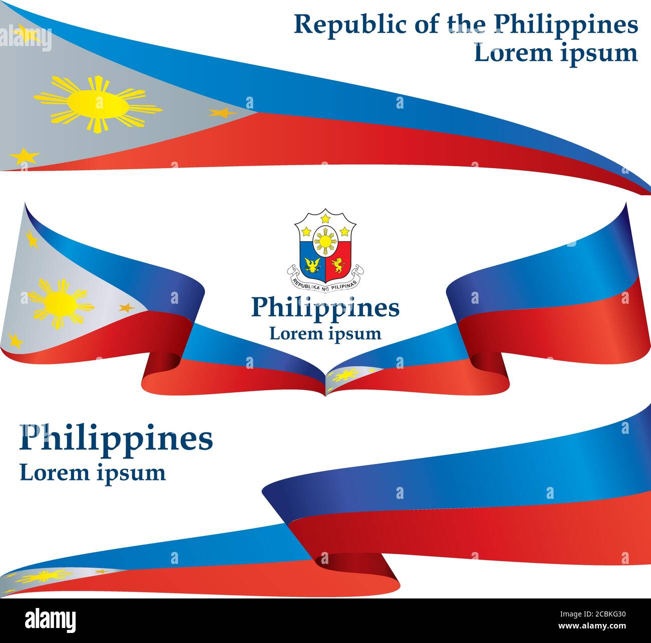 Flag of the Philippines, Republic of the Philippines. Template for ...
