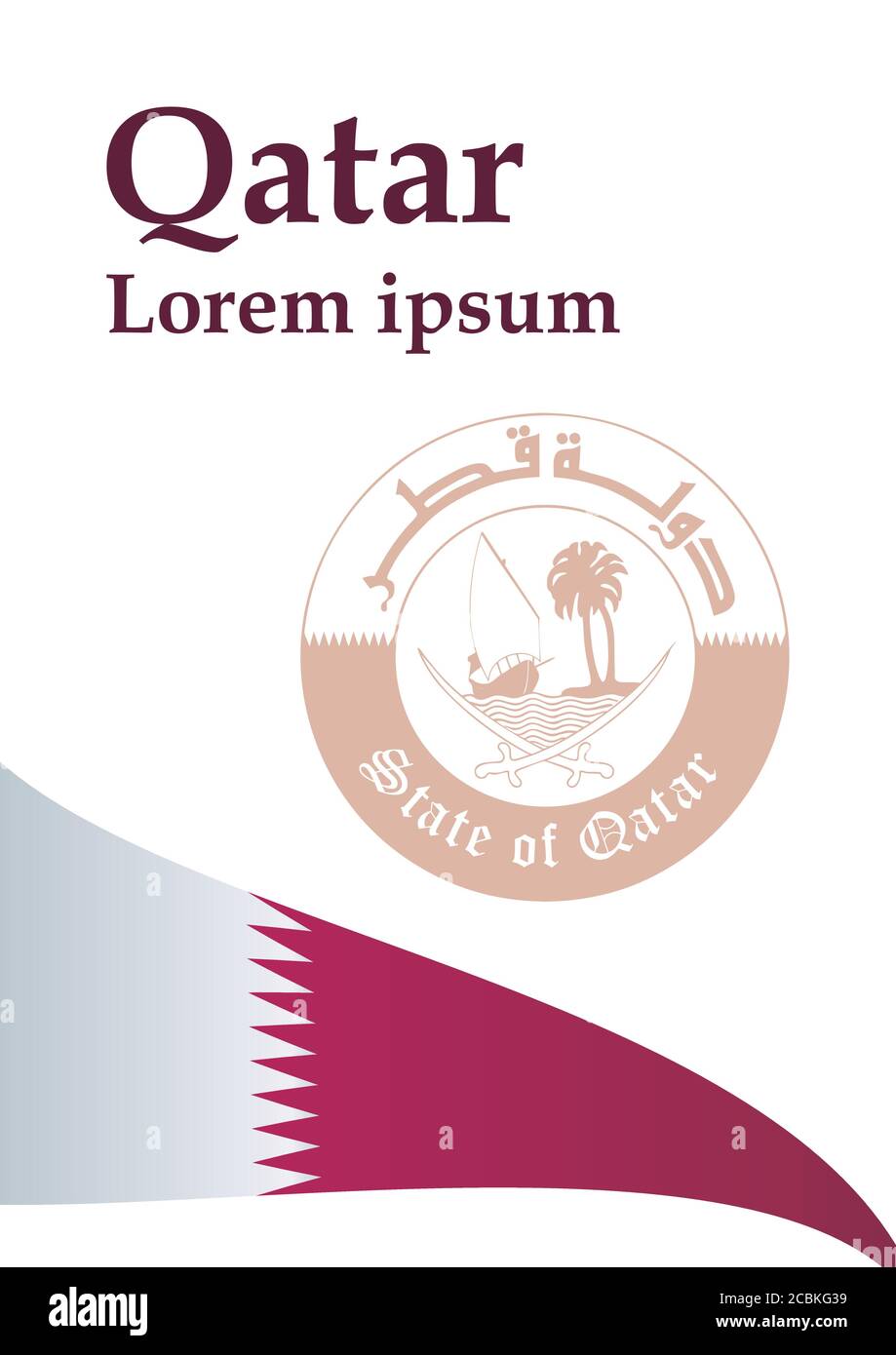 Flag of Qatar, State of Qatar. Template for award design, an official ...