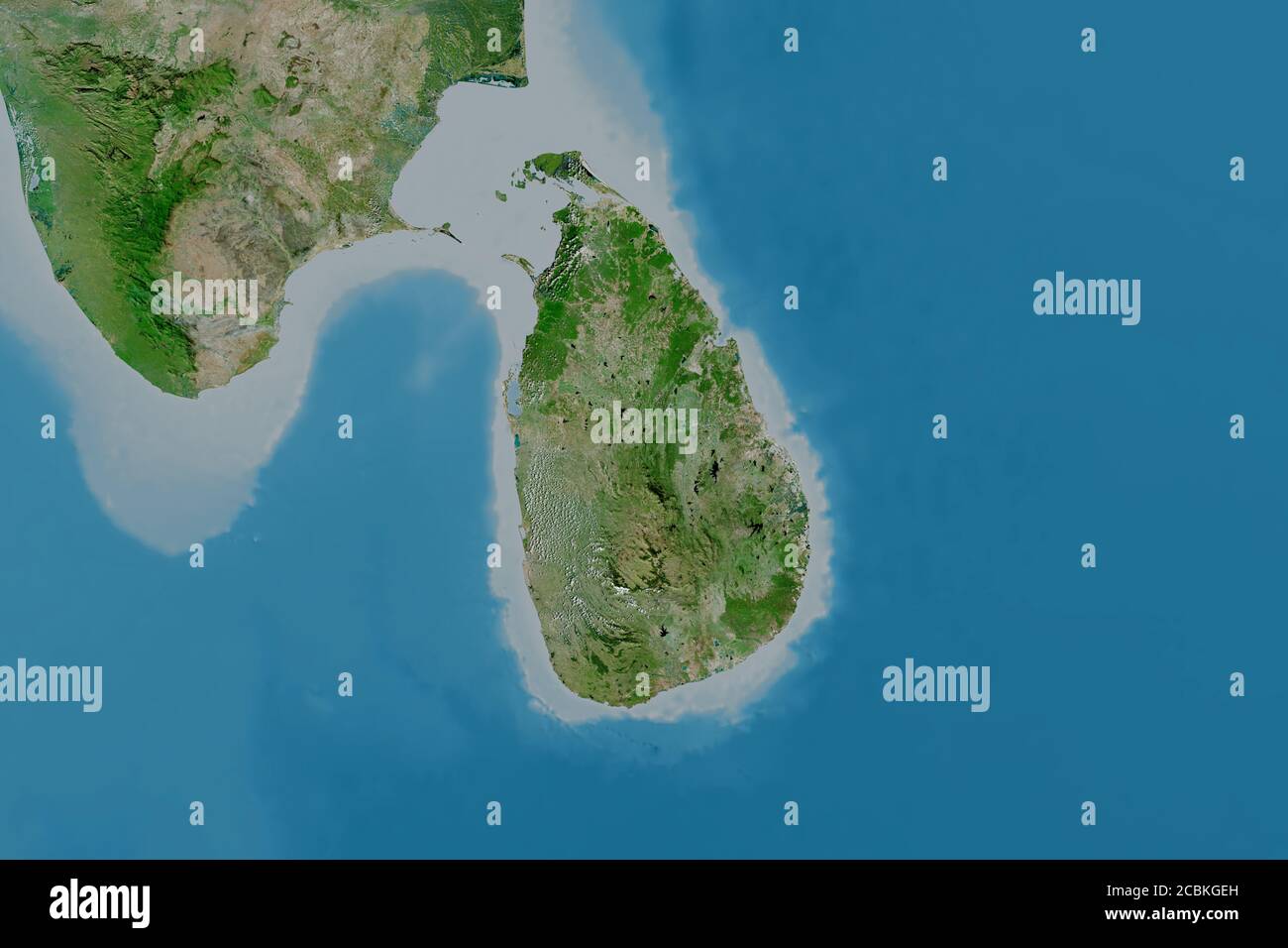 Extended area of Sri Lanka. Satellite imagery. 3D rendering Stock Photo ...