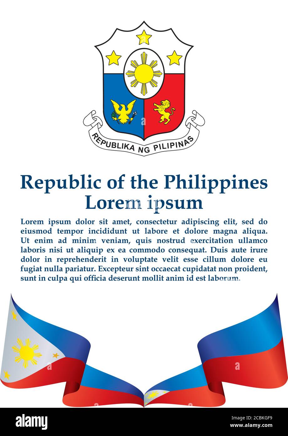Flag of the Philippines, Republic of the Philippines. Template for ...