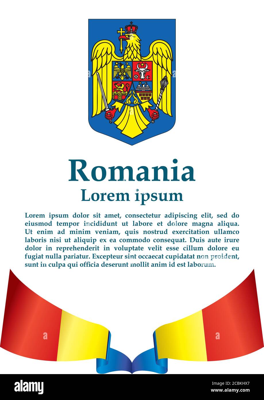 Flag of Romania, Romania. Template for award design, an official ...