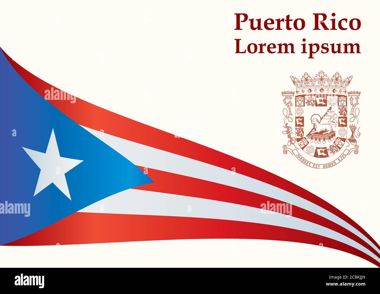 Flag of Puerto Rico, Commonwealth of Puerto Rico. Template for award ...