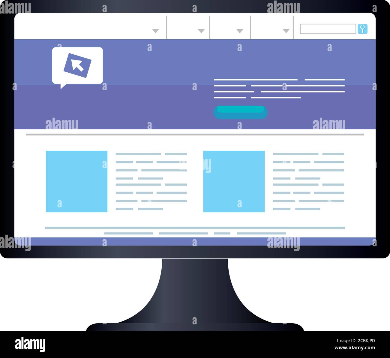 mockup, concept website development in desktop computer Stock Vector ...