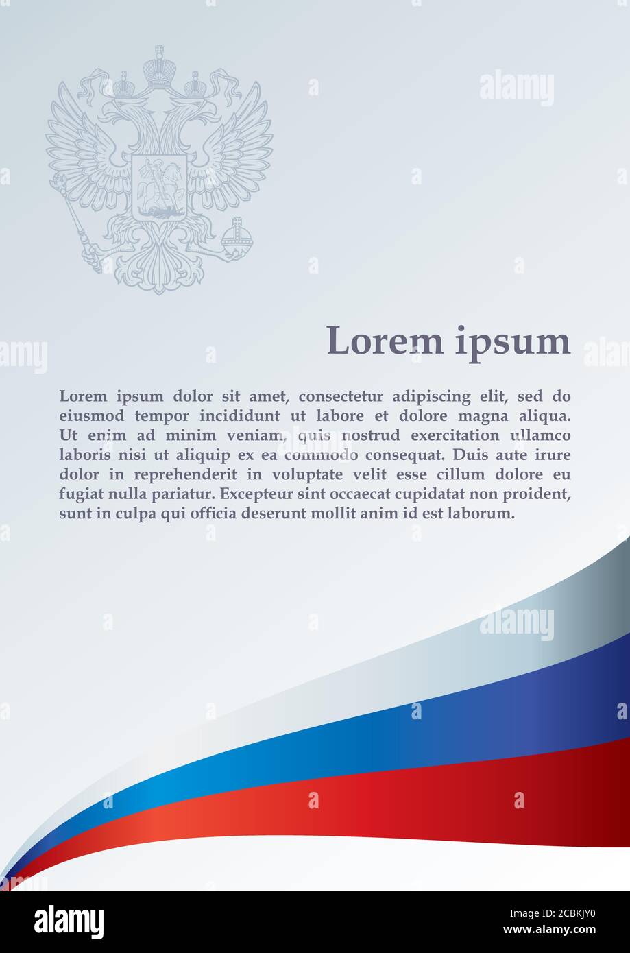 Flag of Russia, Russian Federation. Russian flag. Template for award ...