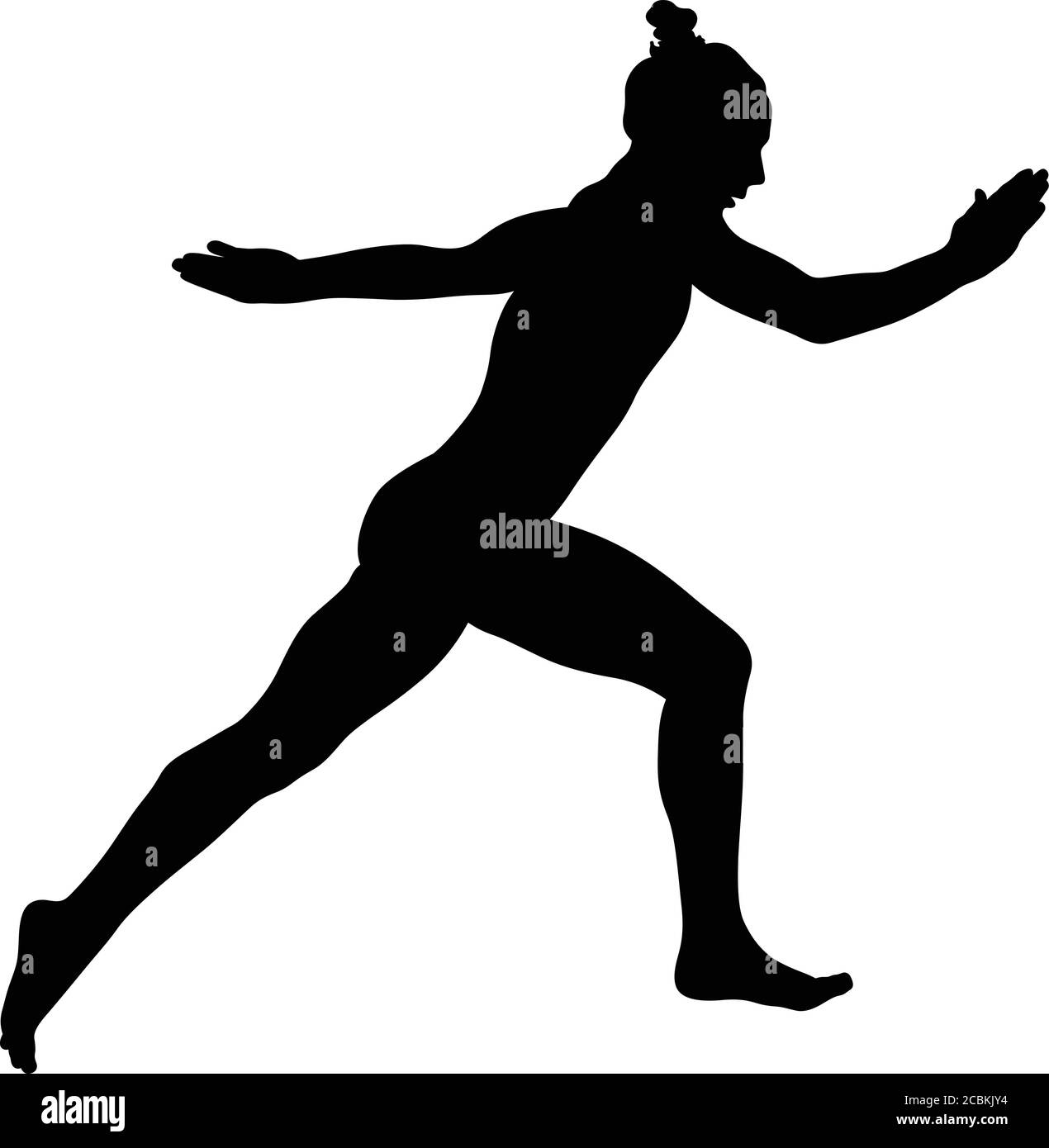 girl gymnast run up in floor exercises black silhouette Stock Vector ...