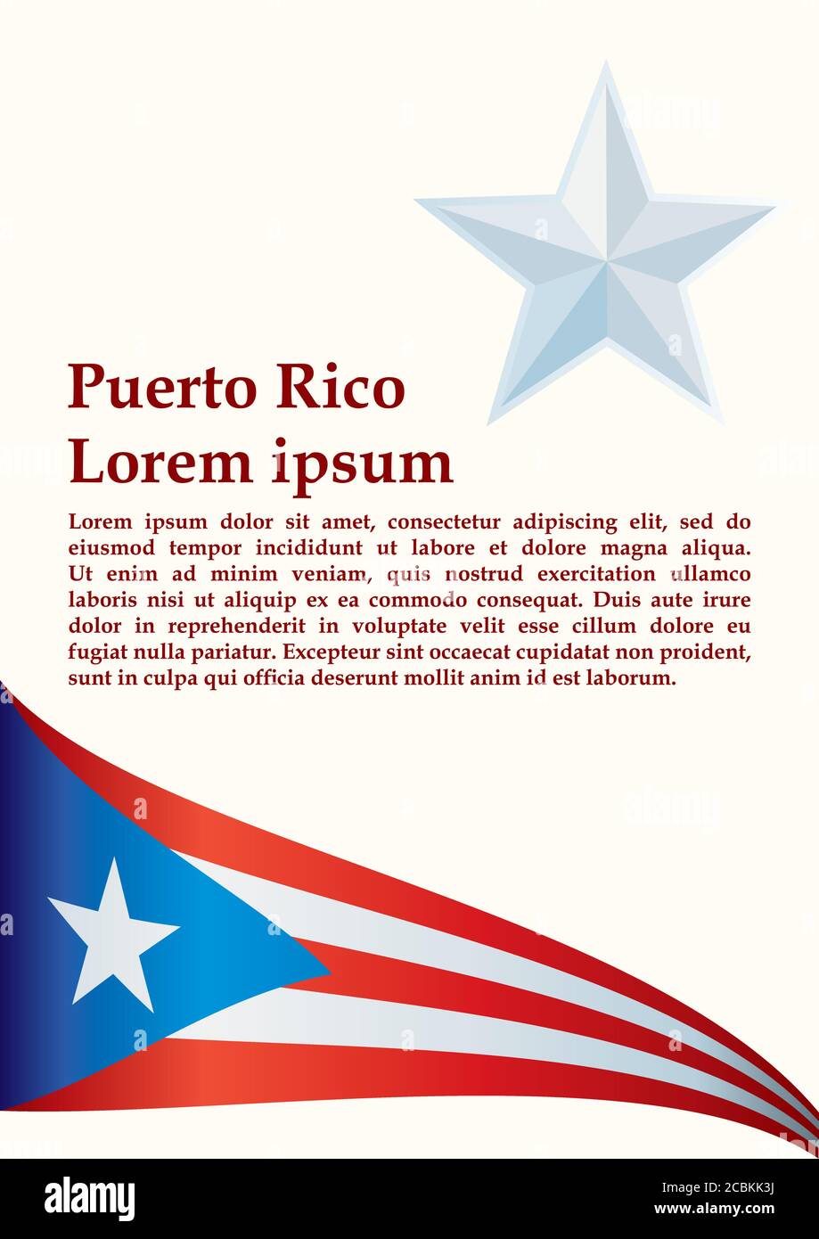 Flag of Puerto Rico, Commonwealth of Puerto Rico. Template for award ...