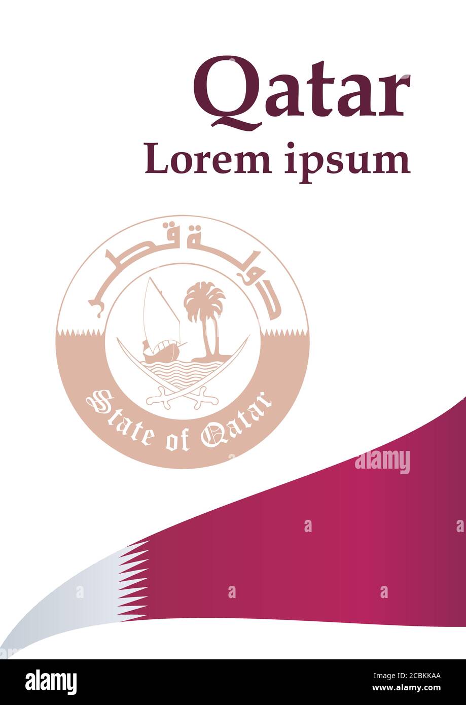 Flag of Qatar, State of Qatar. Template for award design, an official ...