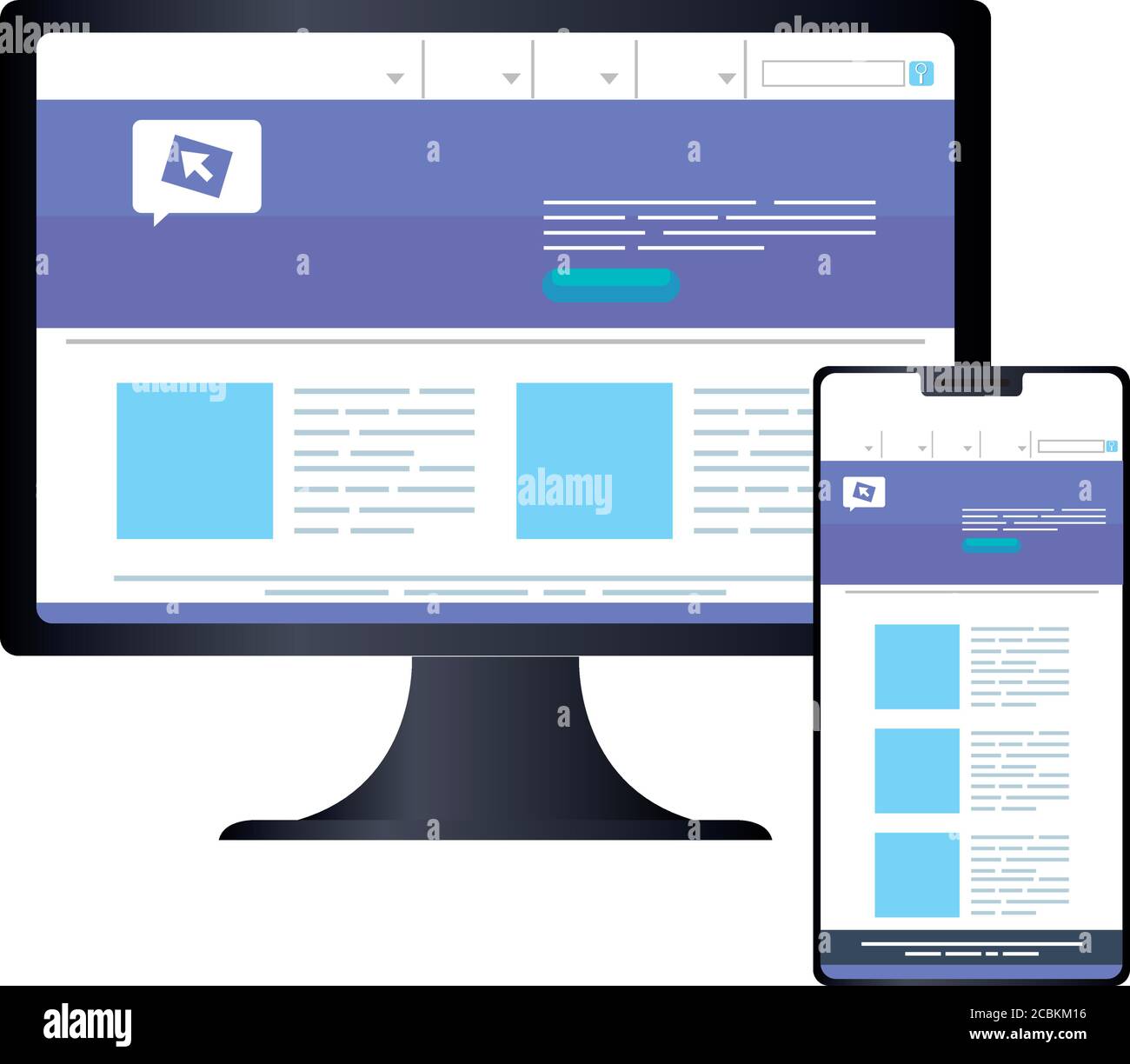 mockup, concept website development in computer and smartphone Stock ...