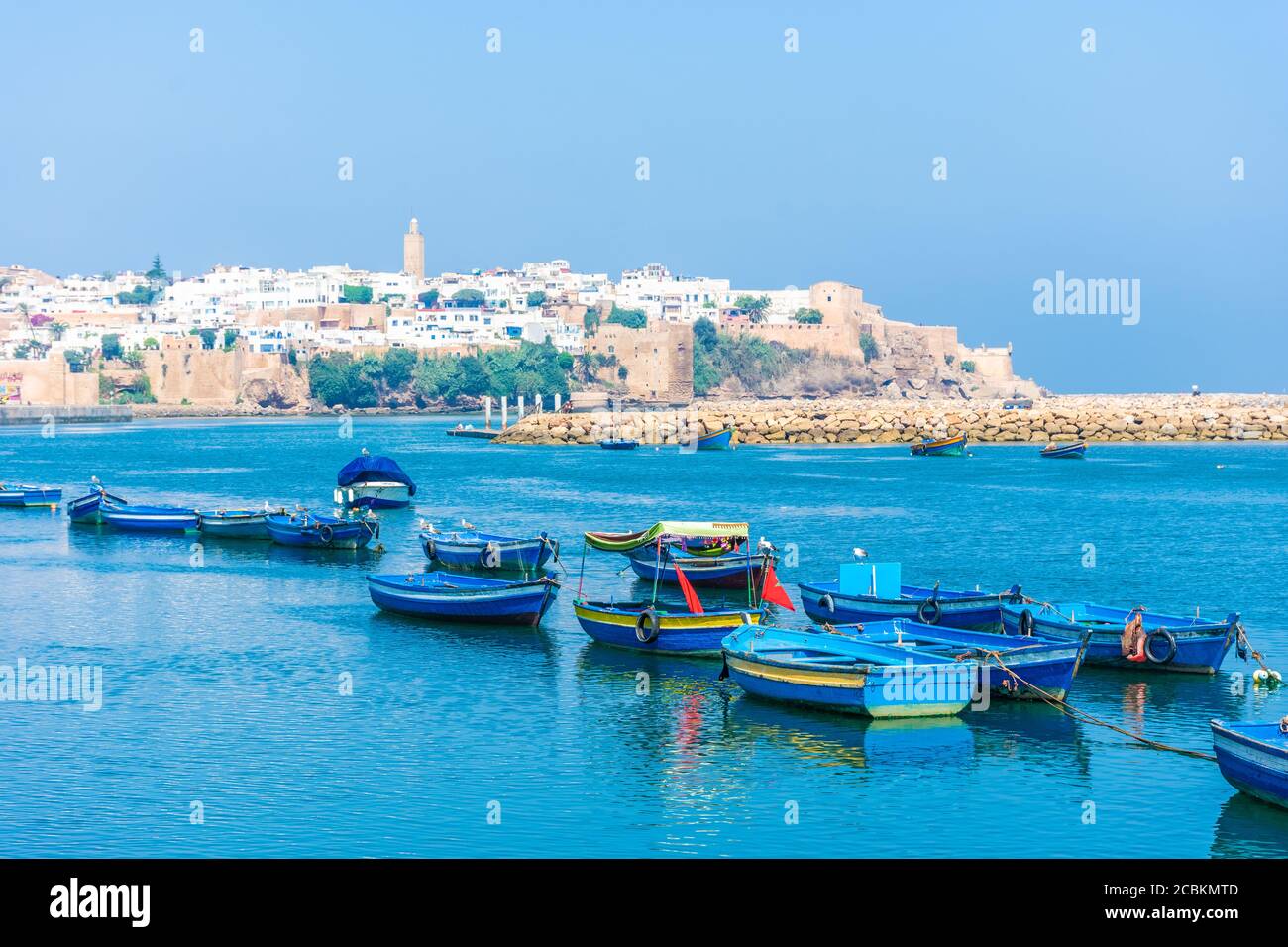 Traditional boats in the harbor of Rabat, Morocco Stock Photo - Alamy