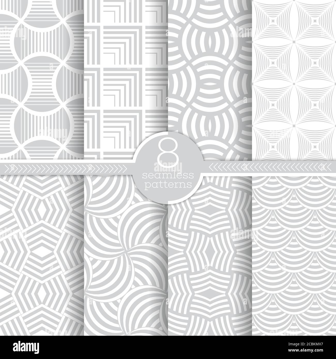 Set of vector seamless patterns. Stylish modern geometric textures ...